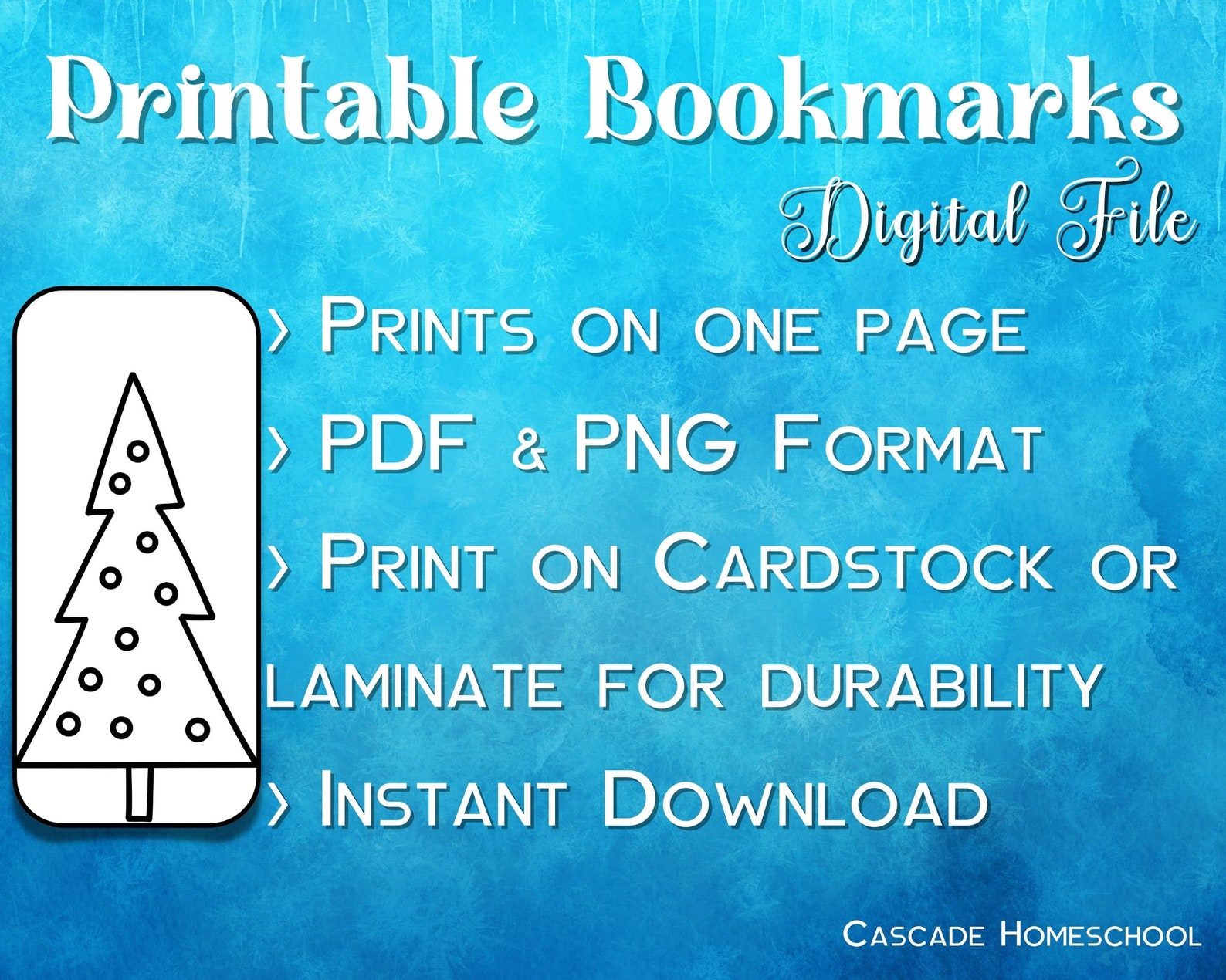 Christmas Tree Bookmarks Printable for Kids | 9 Designs | Holiday Craft ...