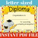 Cute Kindergarten Diploma Printable Certificate of Completion Print at ...