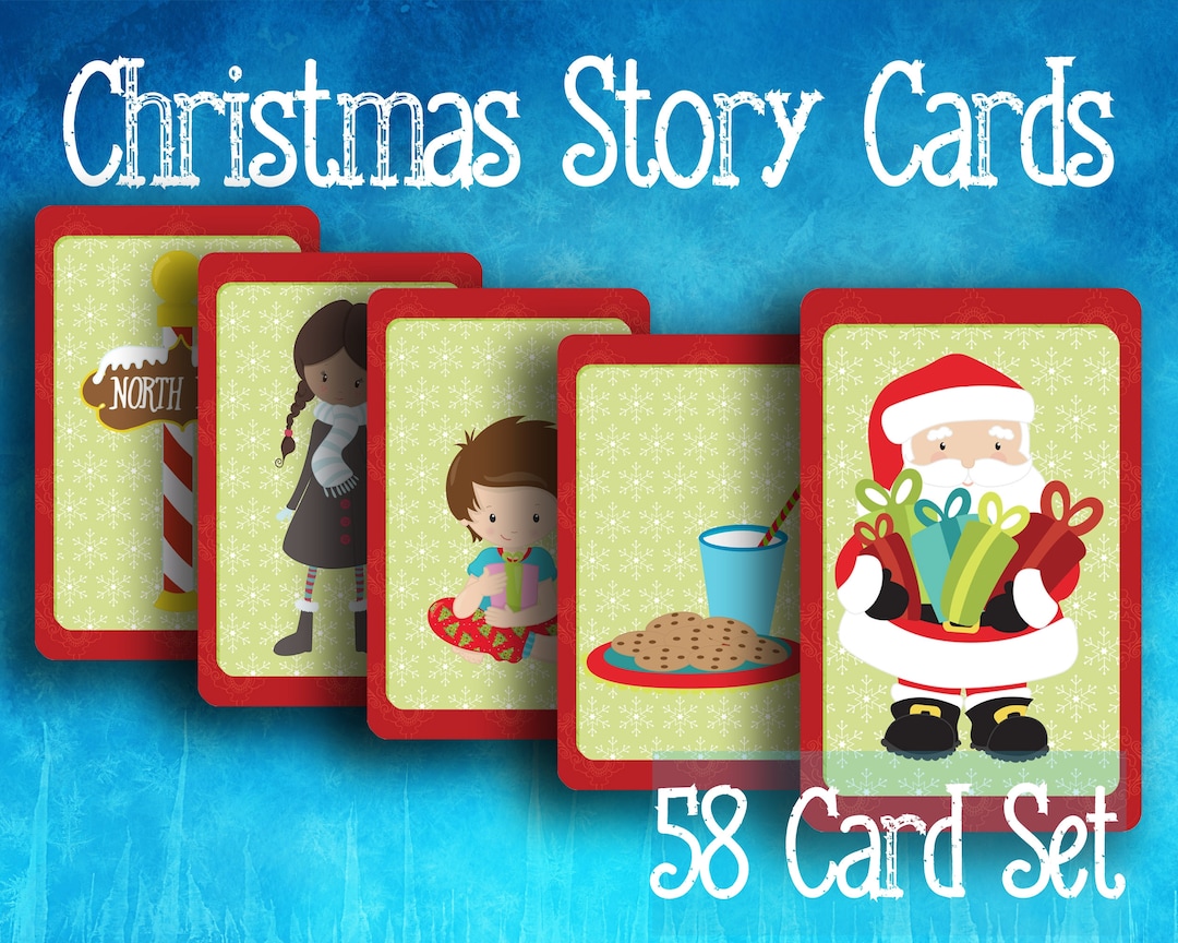Printable Christmas Story Cards 58 Cards Holiday Game Downloadable Christmas Fun