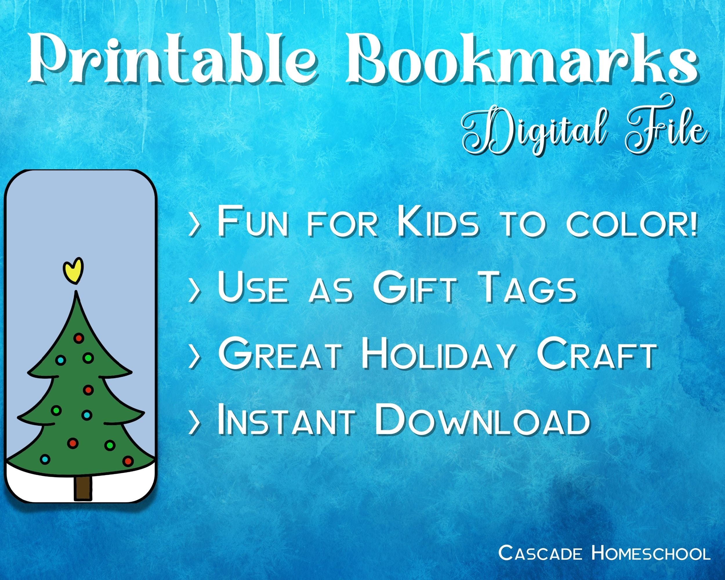 Christmas Tree Bookmarks Printable for Kids | 9 Designs | Holiday Craft ...