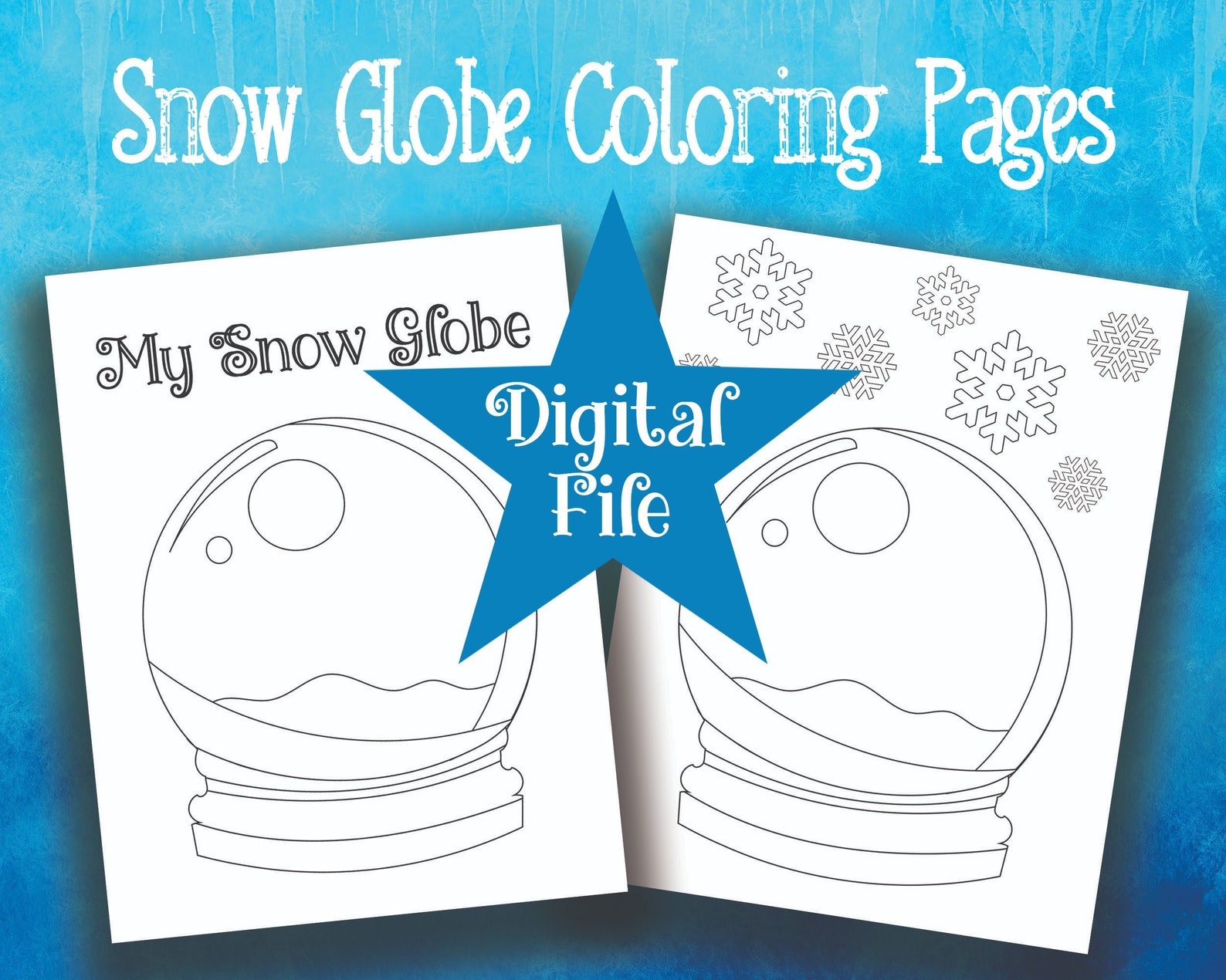 Snow Globe Coloring Page | Holiday Craft | Winter Coloring Page | Kids ...
