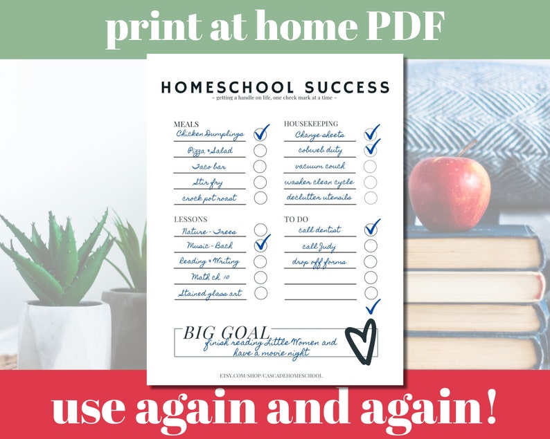 Homeschool Time Management Printable Checklist | Manage Your Tasks With ...