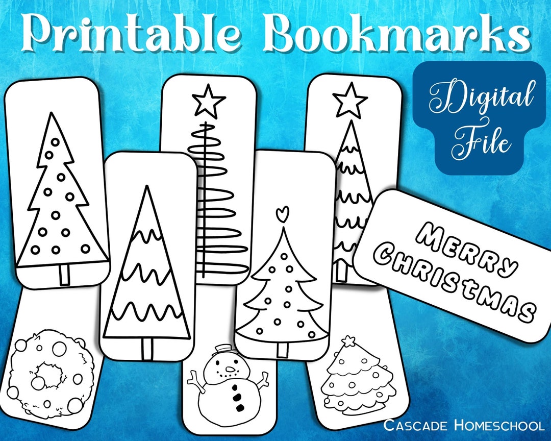 Christmas Tree Bookmarks Printable for Kids | 9 Designs | Holiday Craft ...