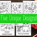 Christmas Coloring Cards for Kids | 5 Cute Animal Designs | Holiday ...