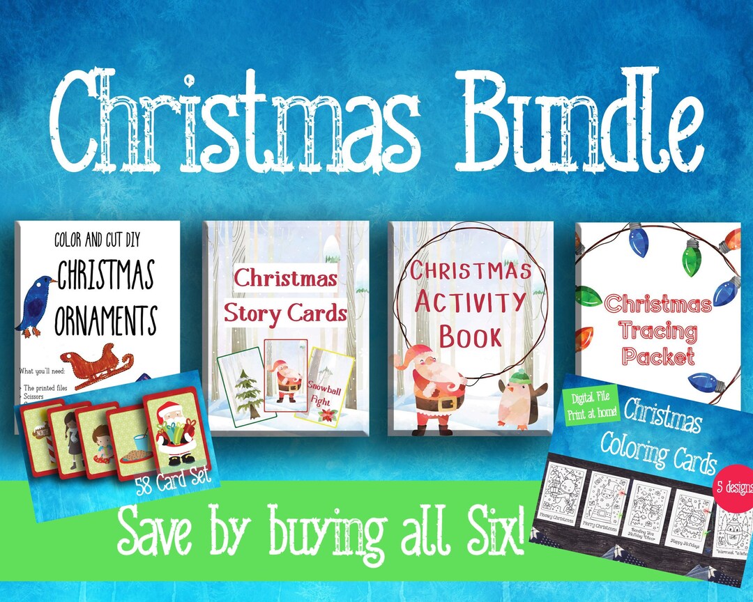 Christmas Bundle | Holiday Workbooks | Story Cards, Printable Ornaments ...