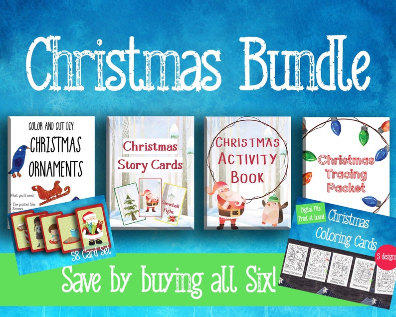 Christmas Bundle | Holiday Workbooks | Story Cards, Printable Ornaments ...