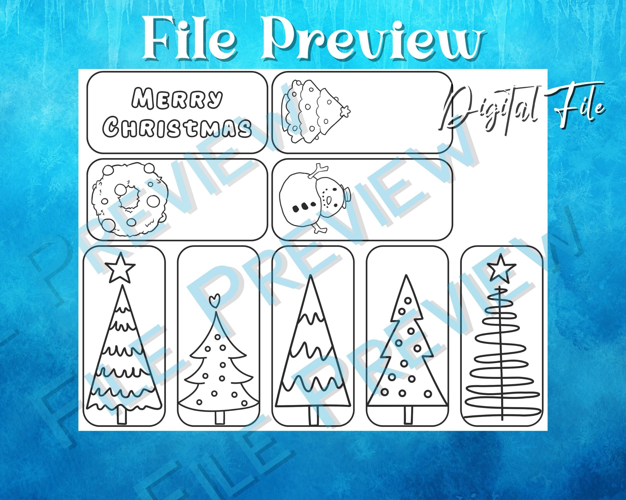 Christmas Tree Bookmarks Printable for Kids | 9 Designs | Holiday Craft ...