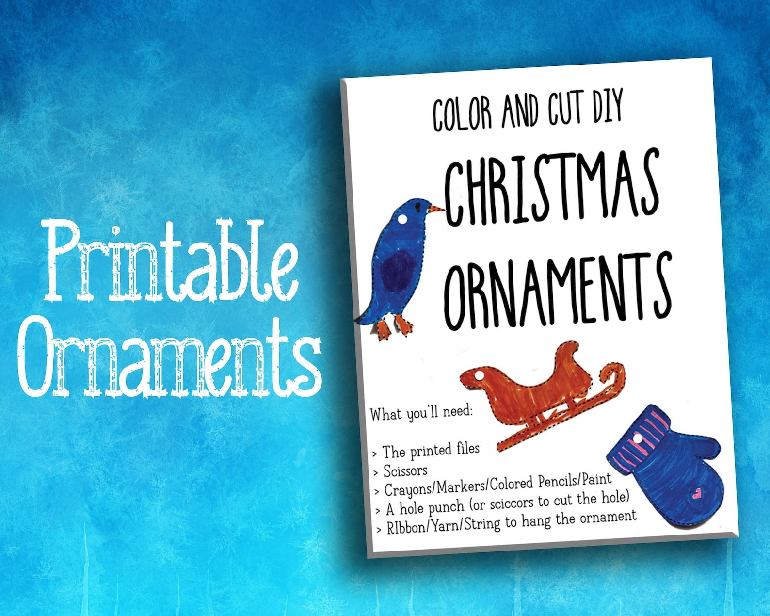 Printable Christmas Ornaments | Trace, Color, and Cut | Fine Motor ...