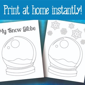 Snow Globe Coloring Page | Holiday Craft | Winter Coloring Page | Kids ...