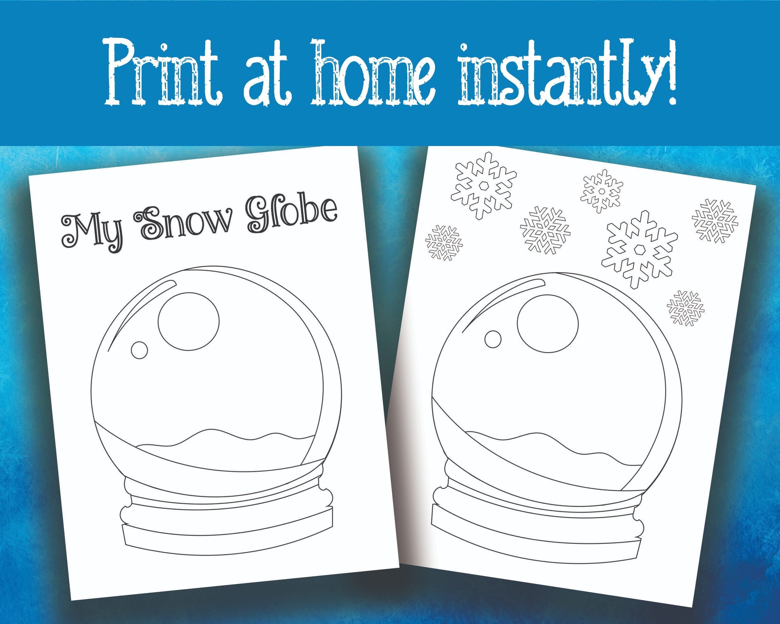 Snow Globe Coloring Page | Holiday Craft | Winter Coloring Page | Kids ...