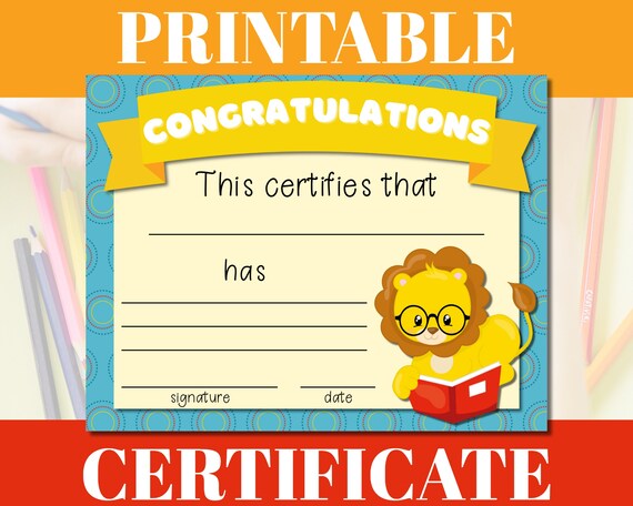 Cute Elementary Certificate Printable Homeschool | Etsy