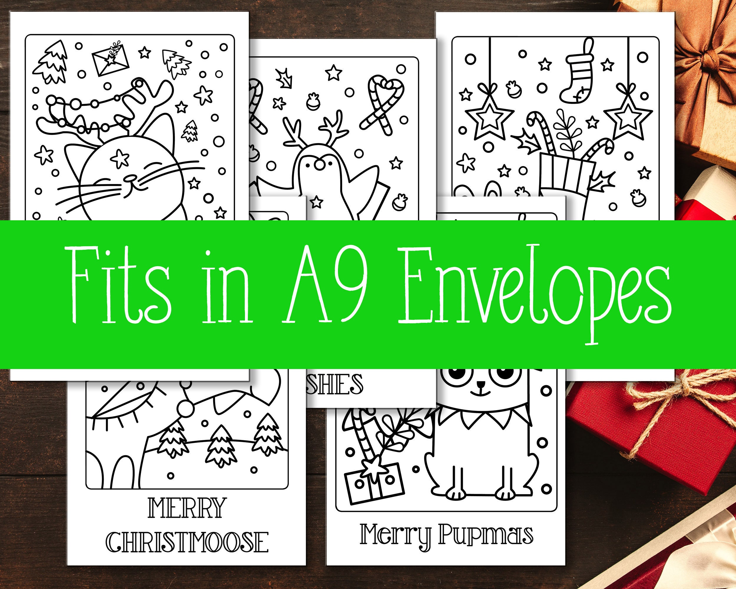 Christmas Coloring Cards for Kids Bundle | 21 Designs | Holiday Craft ...