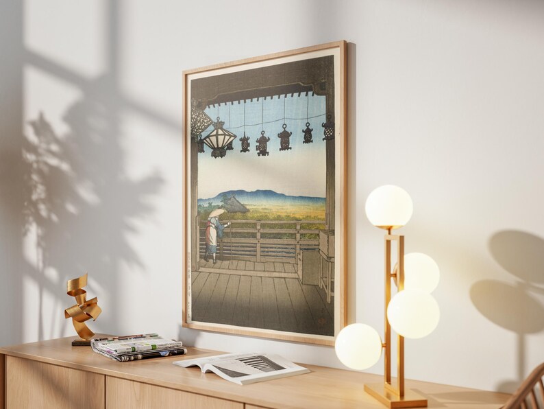 Kawase Hasui Nigatsudo Temple Print, Japanese Woodblock Art Poster ...