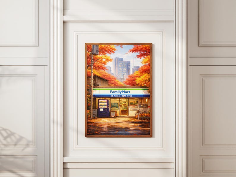 Family Mart Autumn Konbini Poster – Cozy Japan Travel Illustration Wall ...