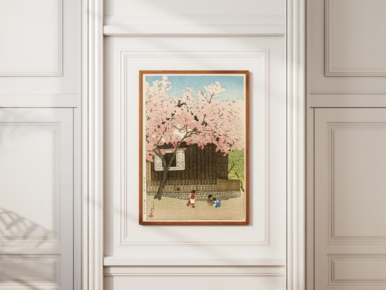 Kawase Hasui Spring Mount Atago Print, Japanese Woodblock Art, Japandi ...