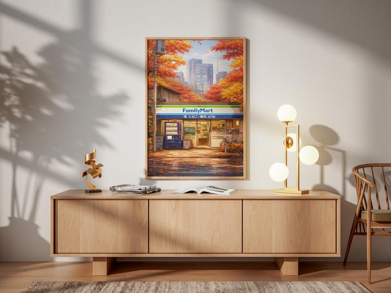 Family Mart Autumn Konbini Poster – Cozy Japan Travel Illustration Wall ...