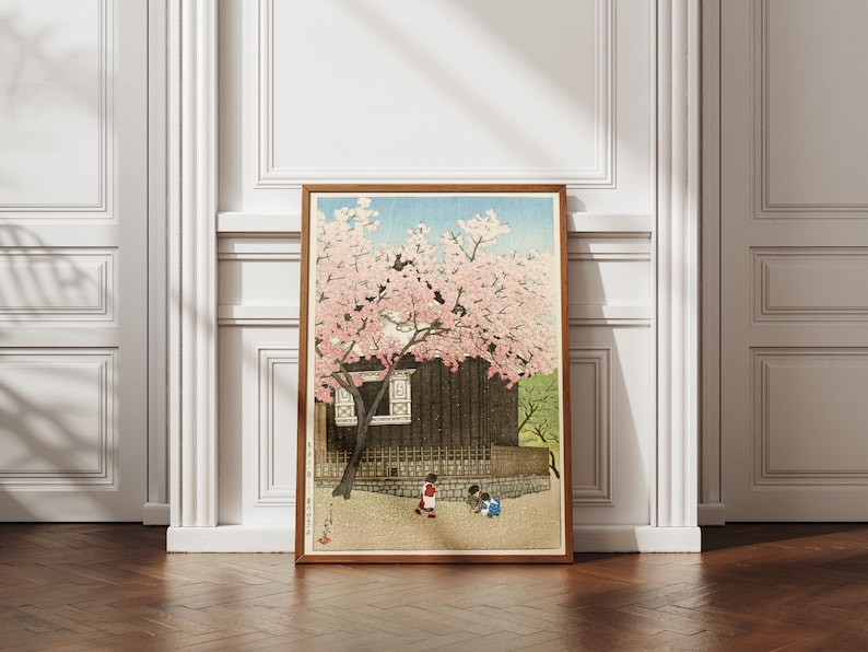 Kawase Hasui Spring Mount Atago Print, Japanese Woodblock Art, Japandi ...