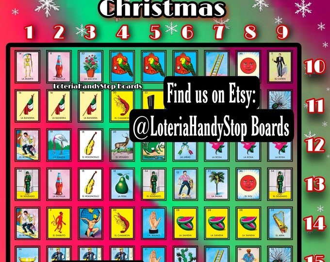 Triplets Christmas Loteria Line Game 18 Numbers - Etsy