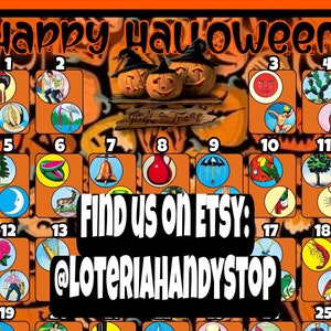 Halloween Loteria Game With 20 Numbers - Etsy
