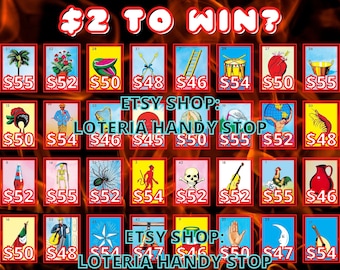 2 Dollars to Win Loteria Digital Game Board Download | Etsy