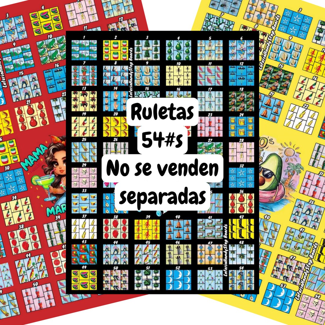 54 Numbers Roulette Loteria Board Shuffle Game - Etsy