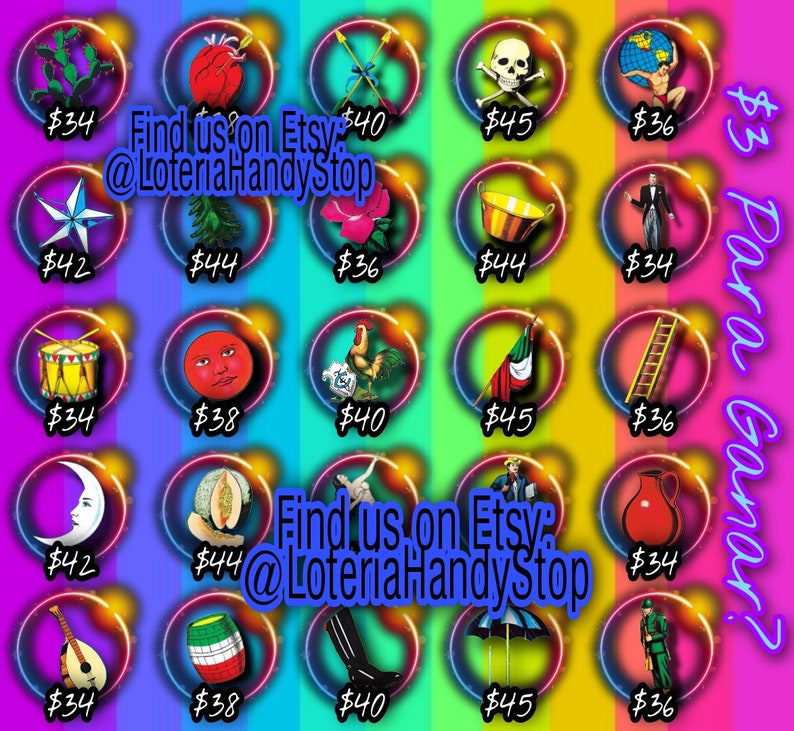 3 to Win Loteria Board With 25 Numbers to Play Online - Etsy