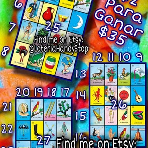 2 to Win 35 Loteria Board With 27 Numbers Game - Etsy