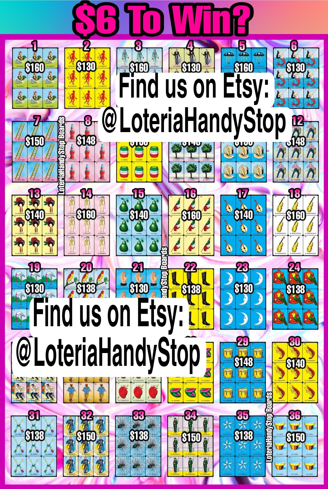 36 Numbers Roulette Loteria Board Shuffle Game - Etsy