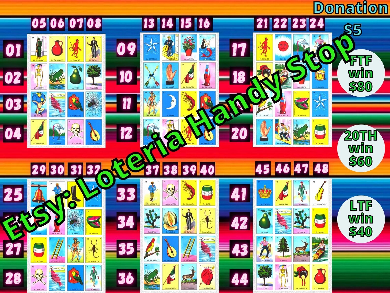 Custom Loteria Game Loteria Characters Mexican Loteria - Etsy
