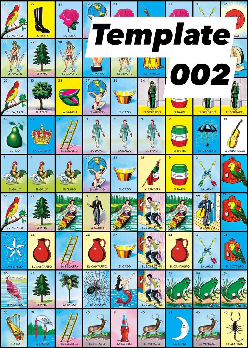 Templates 18 Lines Triplets Loteria - Etsy
