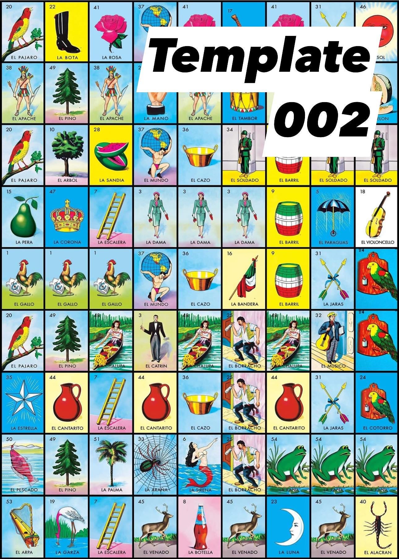 Templates 18 Lines Triplets Loteria - Etsy