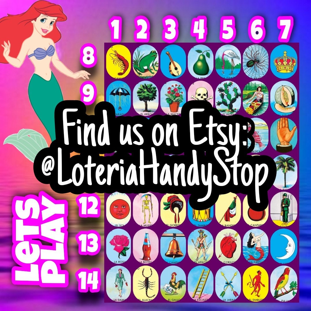 Loteria 14 Line Digital Game Board Mini Card - Etsy
