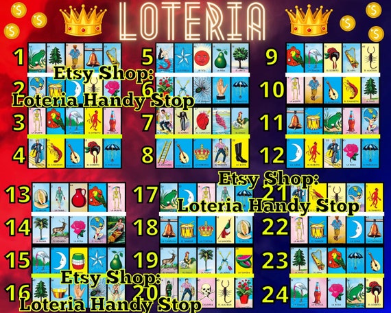 Custom Loteria Board Mexican Loteria Game Loteria Characters | Etsy