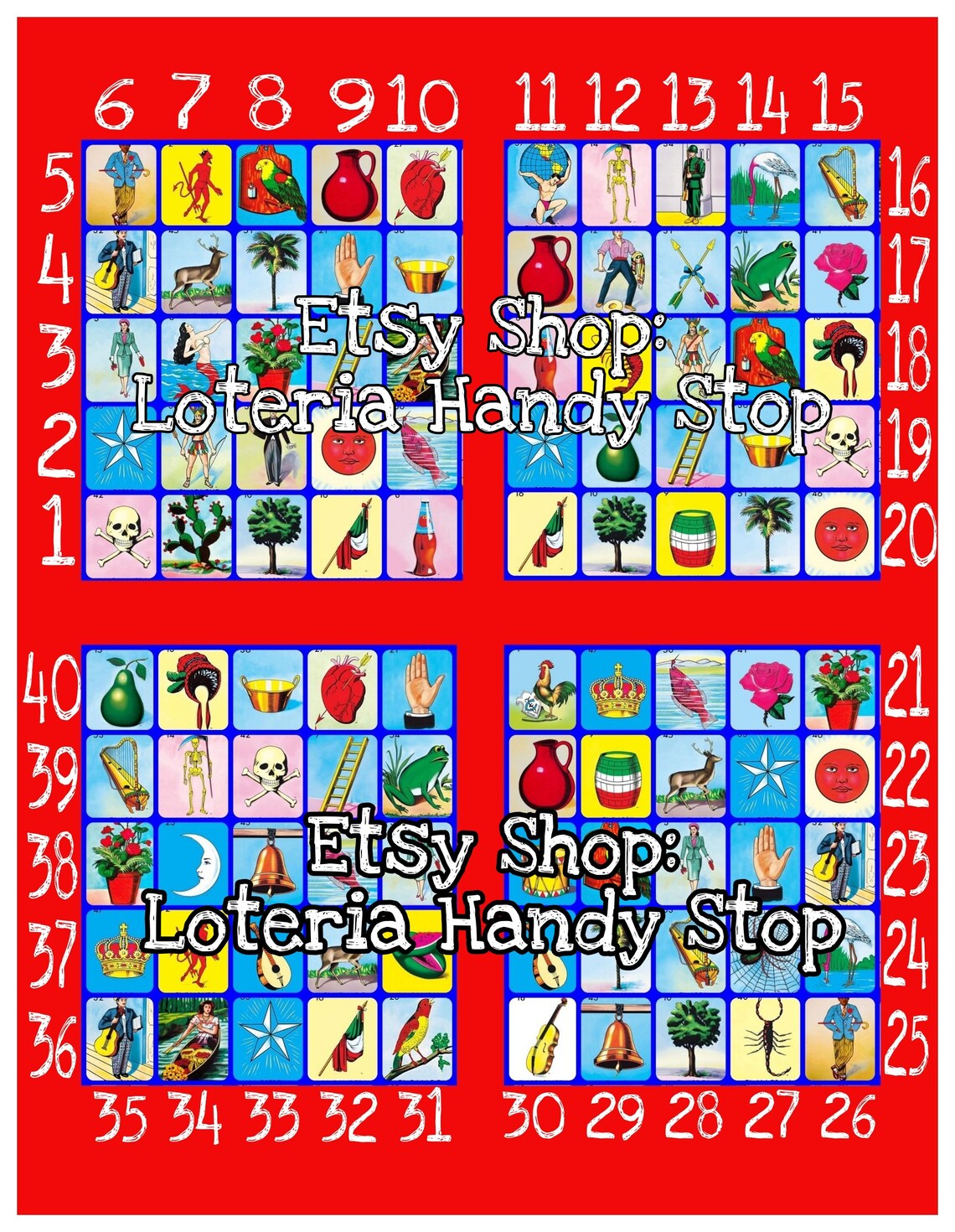 40 Numbers Loteria Digital Download - Etsy