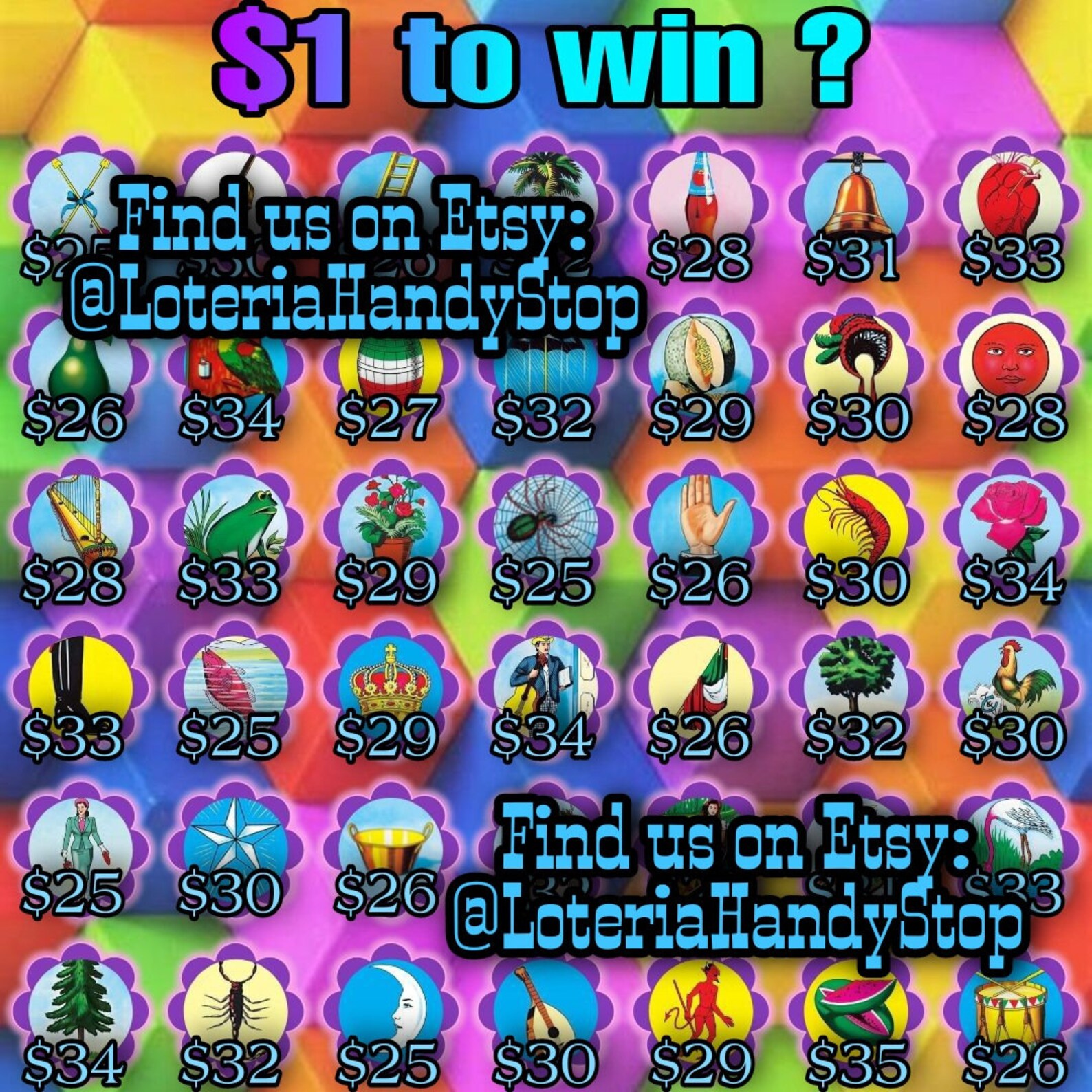1 Dollar To Win Loteria Digital Game Board To Download Etsy 1 Dollar To Win Loteria Digital Game Board To Download Etsy