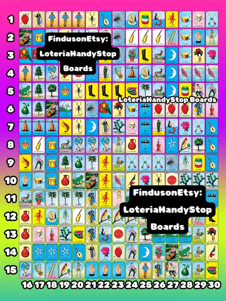 30 Lines Triplets Loteria Games to Play Online - Etsy