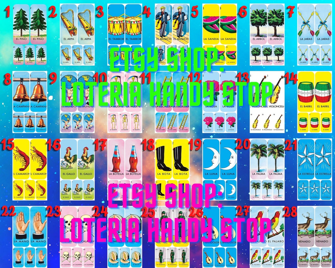 28 Numbered Mexican Loteria Board - Etsy