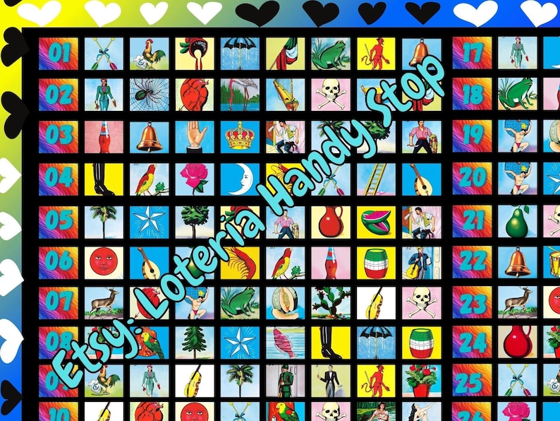 Loteria Game Board 32 Lines - Etsy