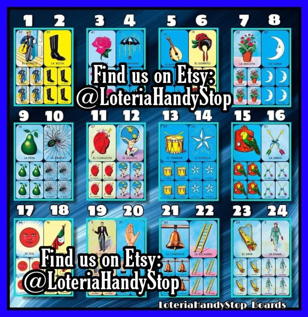 24 Numbers Roulette Loteria Board Shuffle Game to Play Online - Etsy