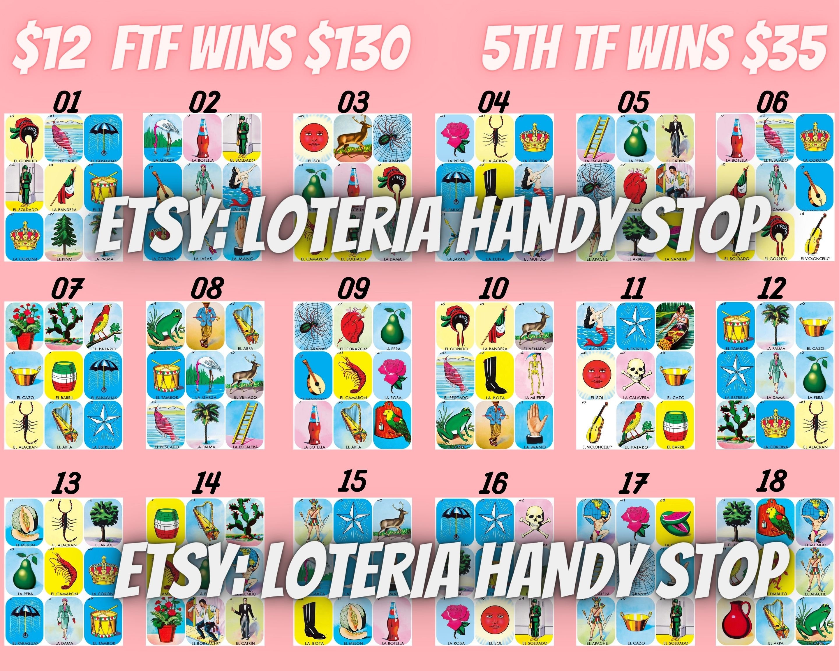 Loteria Board First to Fill, Loteria Game, Loteria Characters - Etsy