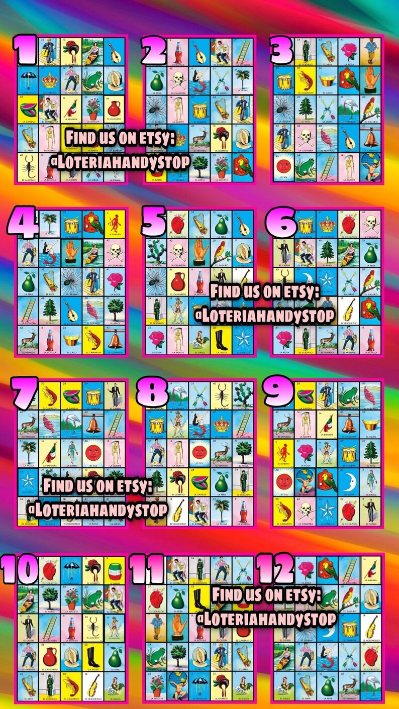 Loteria Boards Neighbors Lines and Full Cards Games to Play Online - Etsy