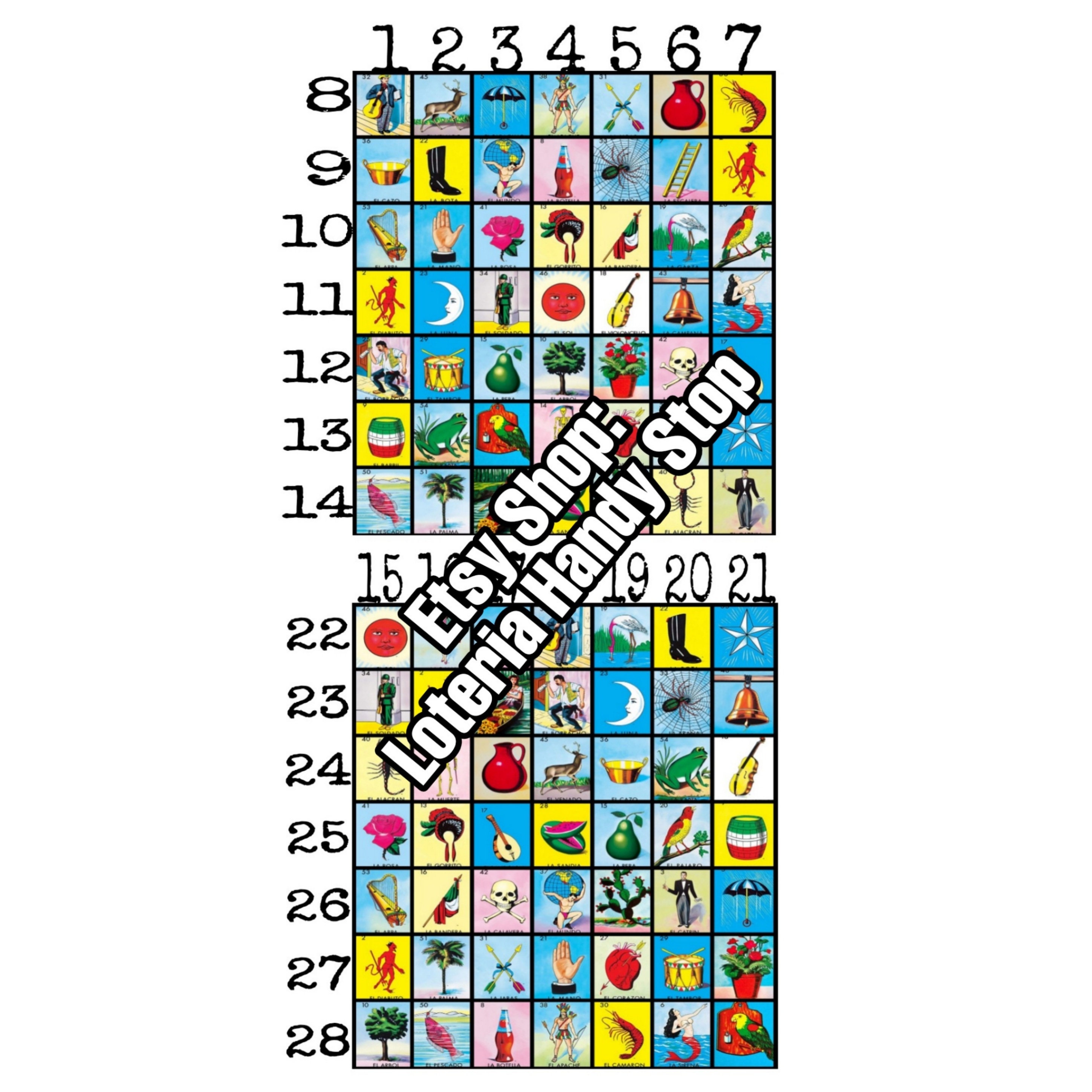 Juego de mesa Loteria 28 líneas para jugar en línea - Etsy España