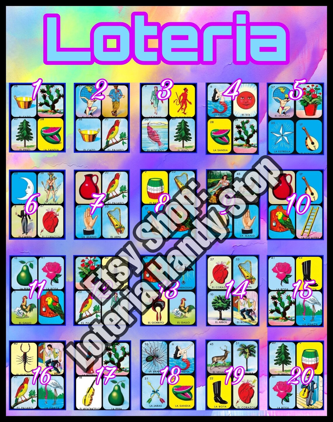 Loteria Cards for Digital Download - Etsy