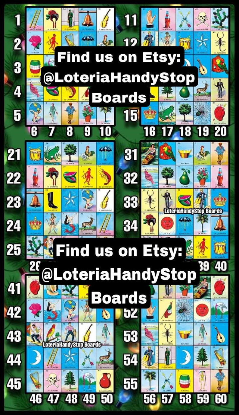 60 Lines Christmas Loteria Board Game - Etsy