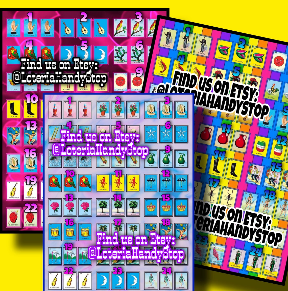 Loteria Shuffle Game Boards 24 Numbers No Repeats - Etsy