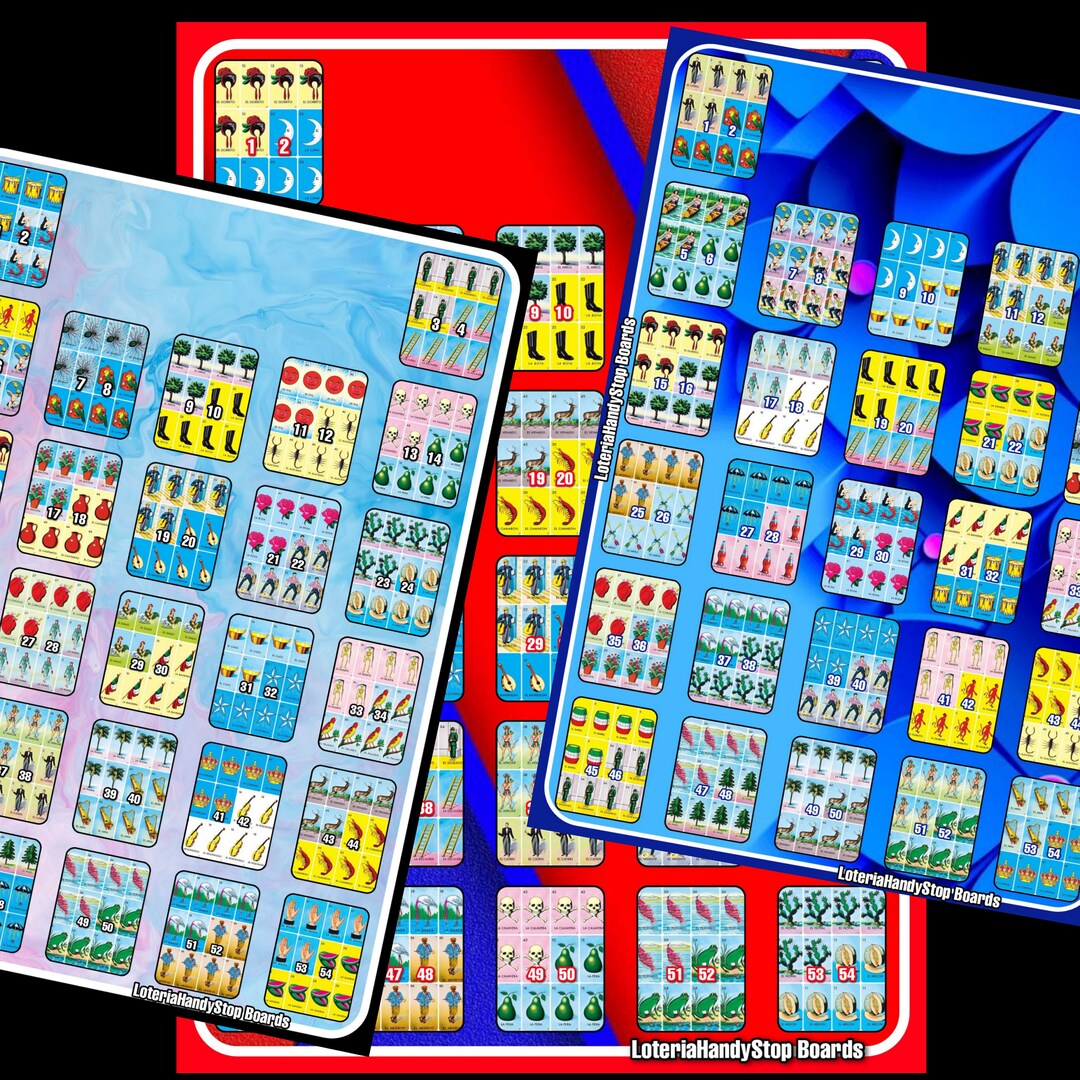 54 Numbers Roulette Loteria Board Shuffle Game to Play Online - Etsy