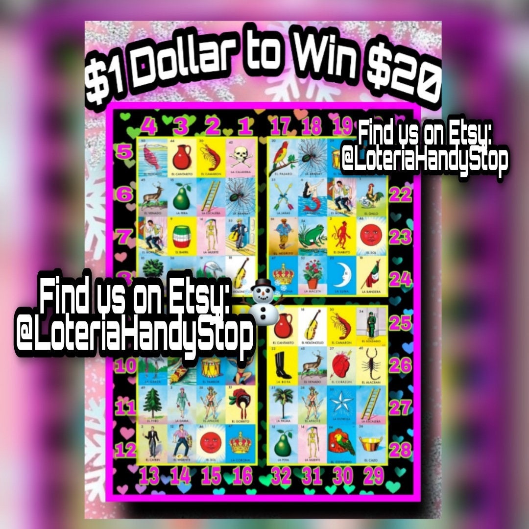 32 Lines Loteria Board 1 Dollar Game to Play Online - Etsy