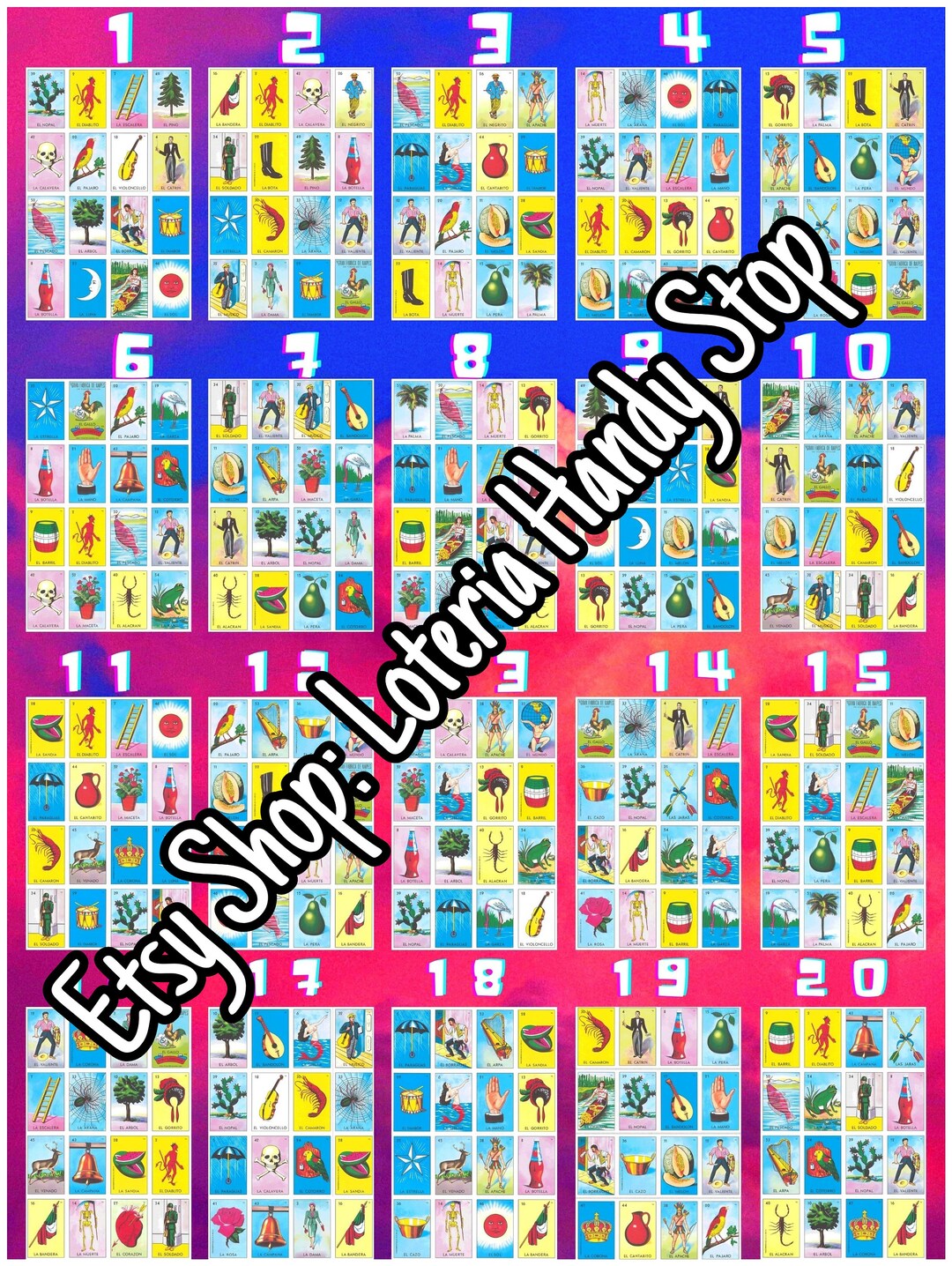 Original Loteria Board to Download - Etsy