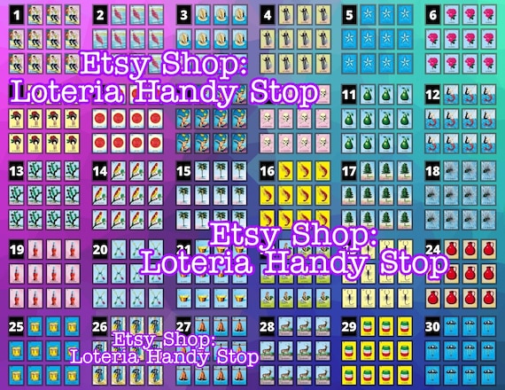 Big Shuffle Loteria Board Game 30 Numbers to Play Online - Etsy
