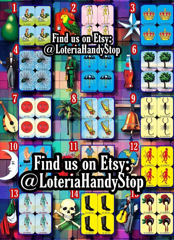 15 Numbers Shuffle Loteria Board Game to Play Online - Etsy
